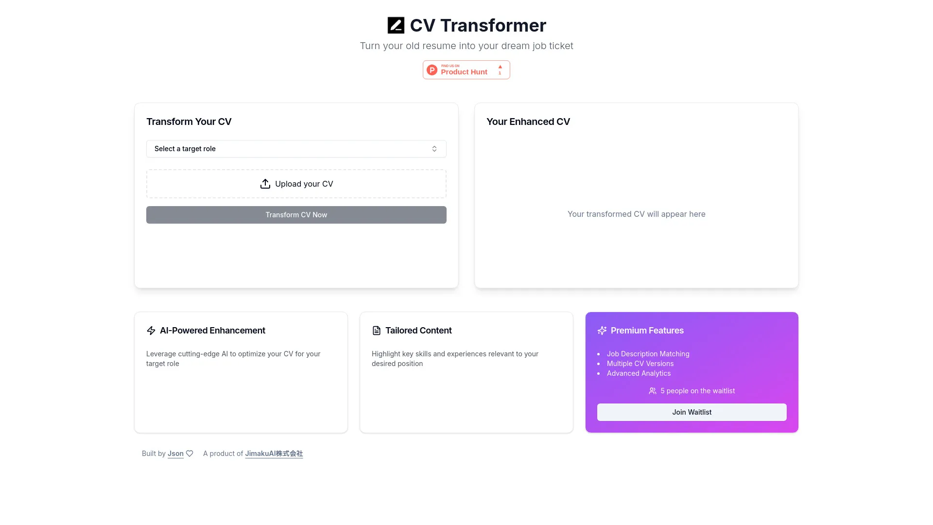 Boost Your CV with AI Optimization | CV Transformer | Creati.ai