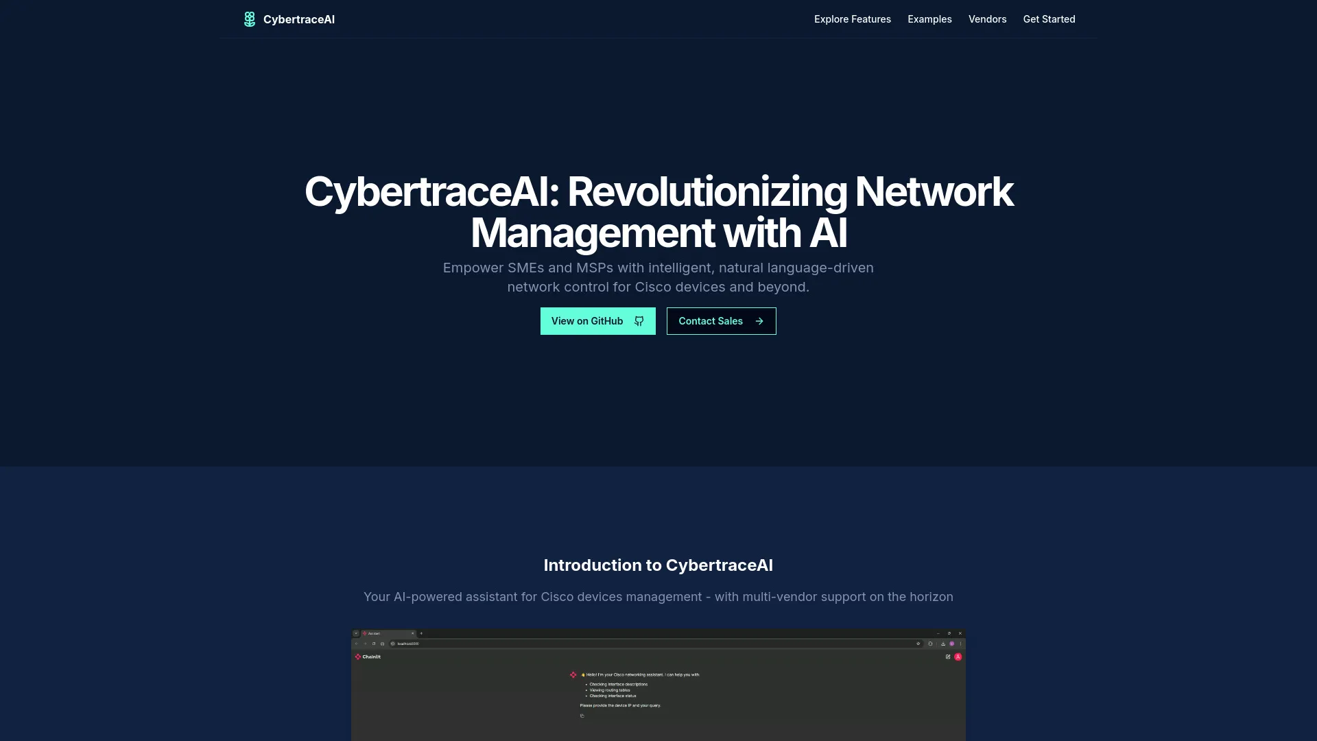 CybertraceAI: Soluciones de Gestión de Red Impulsadas por IA | Creati.ai
