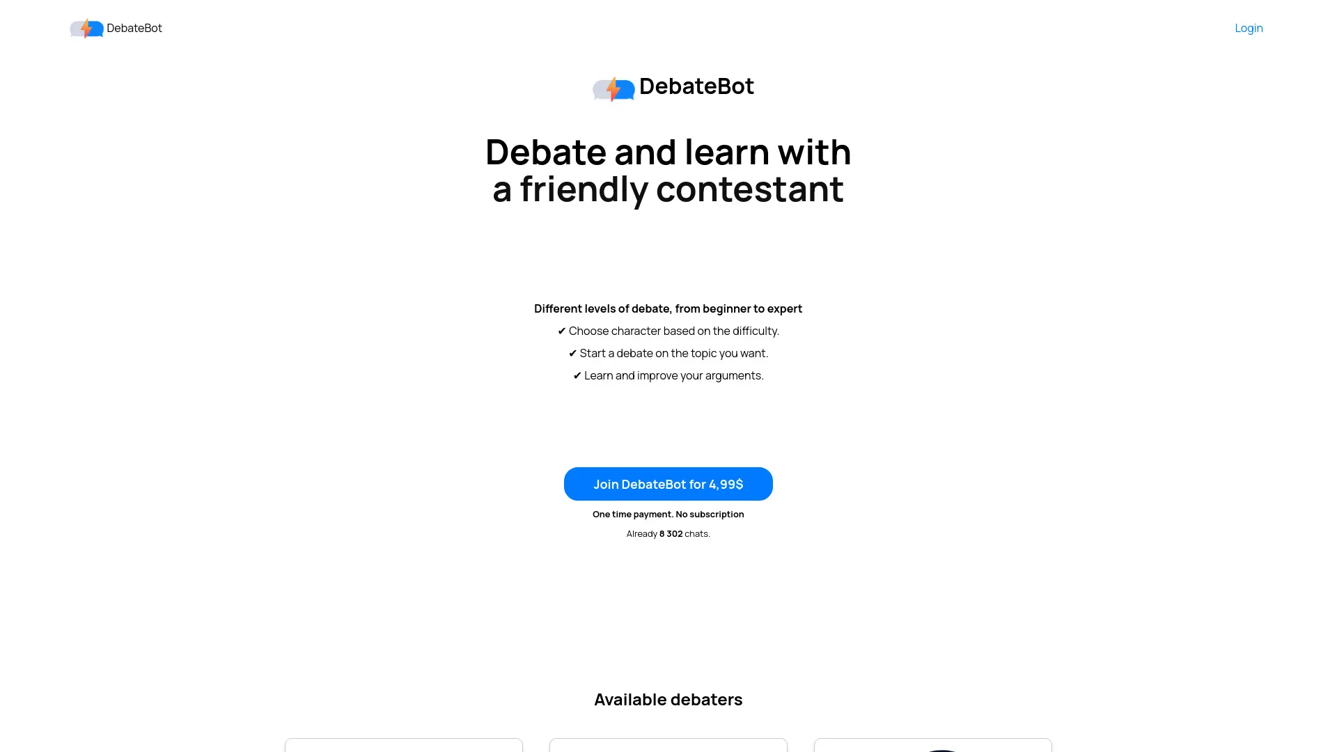 DebateBotAI - Engage in AI-Driven Debates | Creati.ai