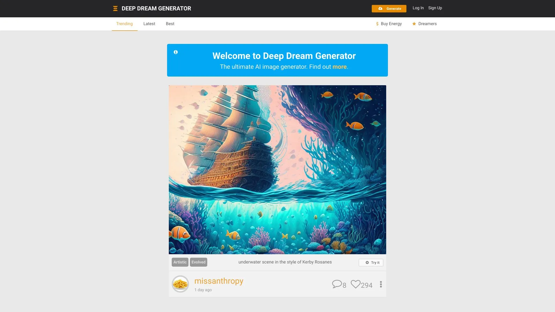 Create Stunning AI Artwork with Deep Dream Generator | Creati.ai