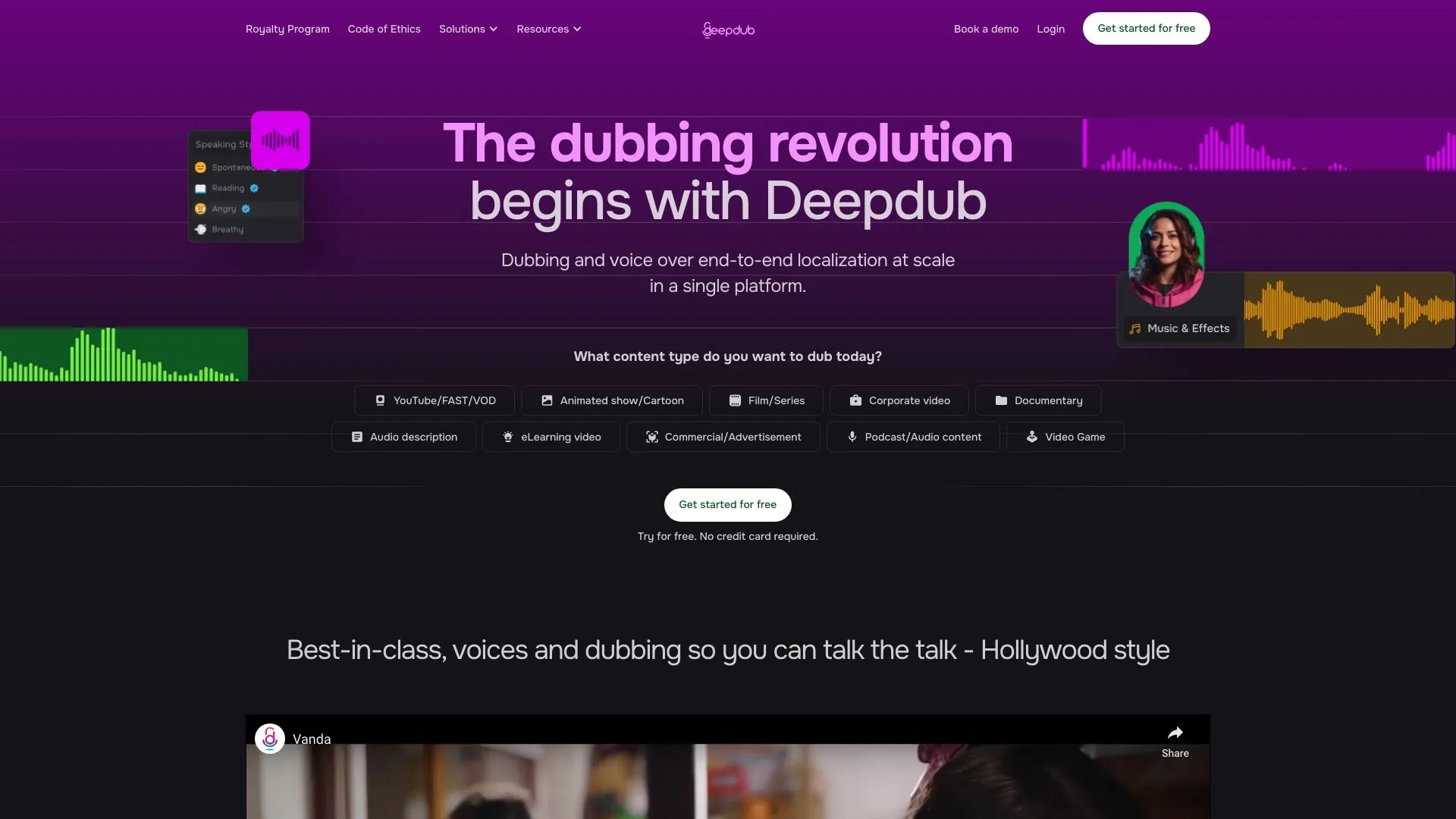 Deepdub: AI-Driven Dubbing Solutions for Localization | Creati.ai