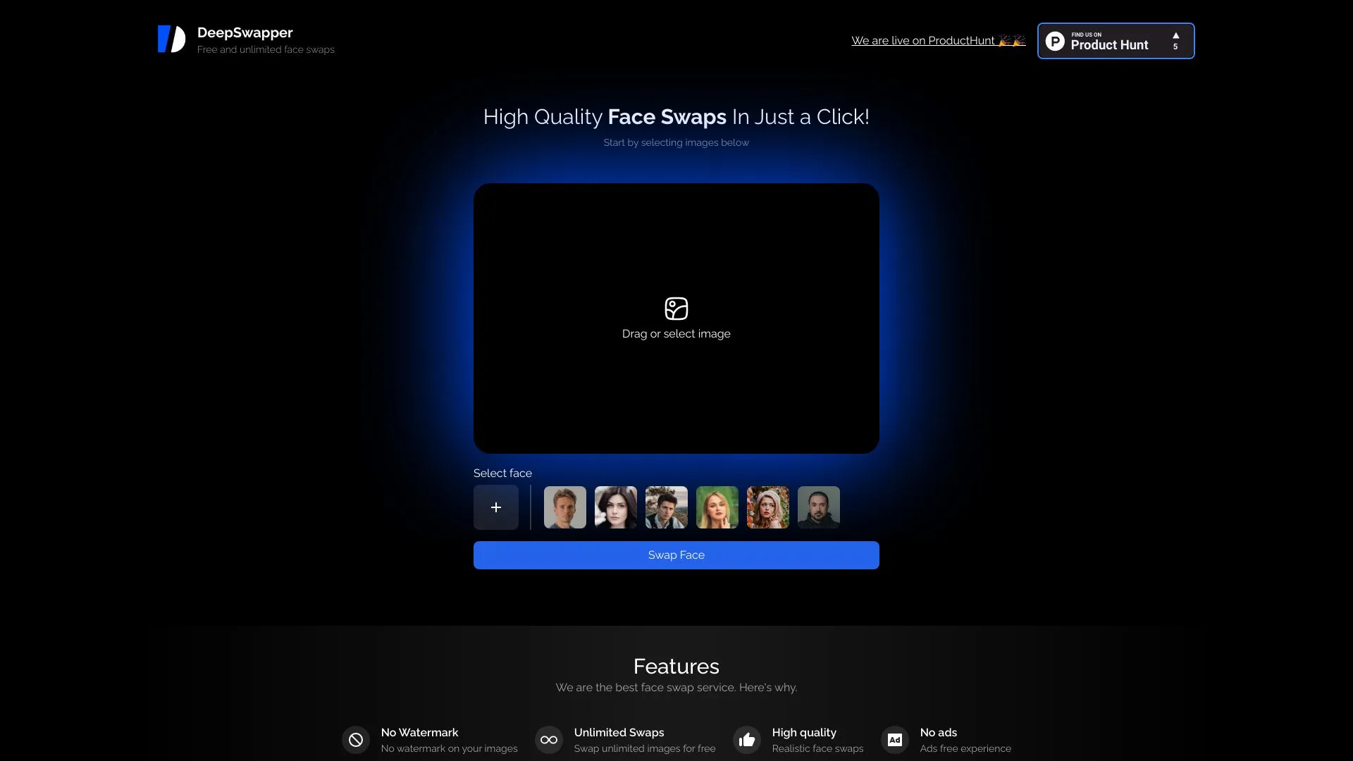 DeepSwapper - AI Face Swap Tool for Photos and Videos | Creati.ai