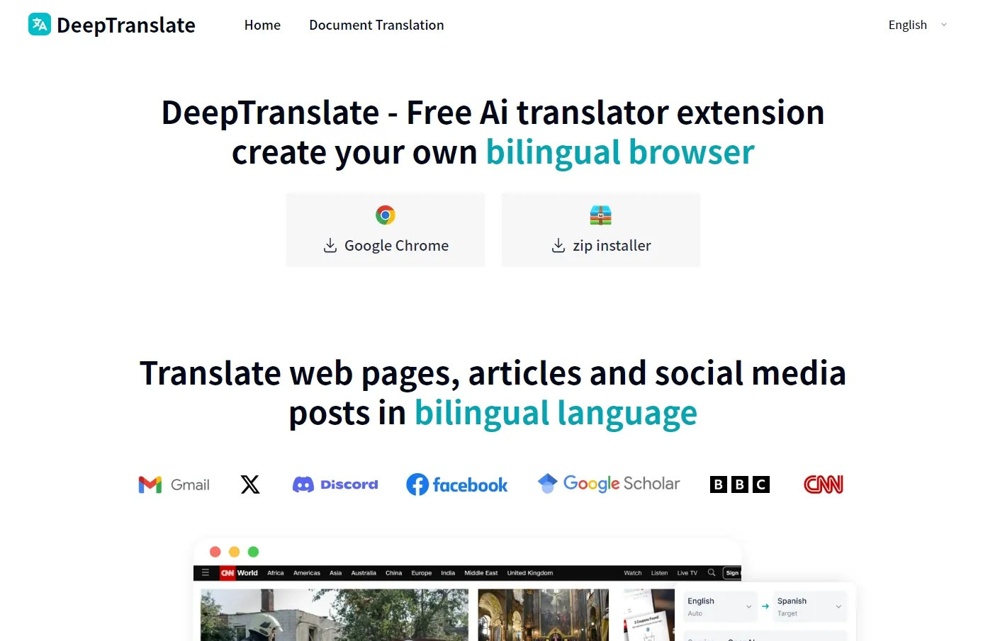 Deeptranslate.ai | AI Bilingual Translation Extension | Creati.ai
