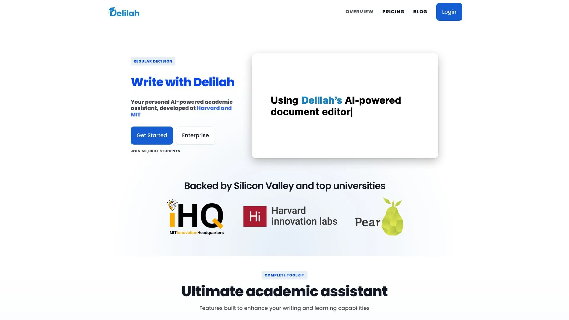 Delilah AI - Academic Writing Assistant | Creati.ai