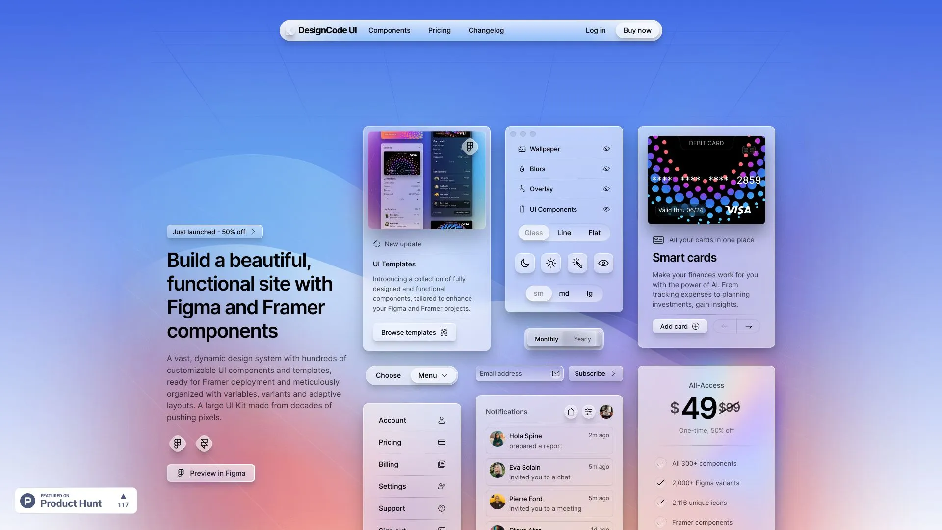 DesignCode UI: Figma & Framer Design Components | Creati.ai