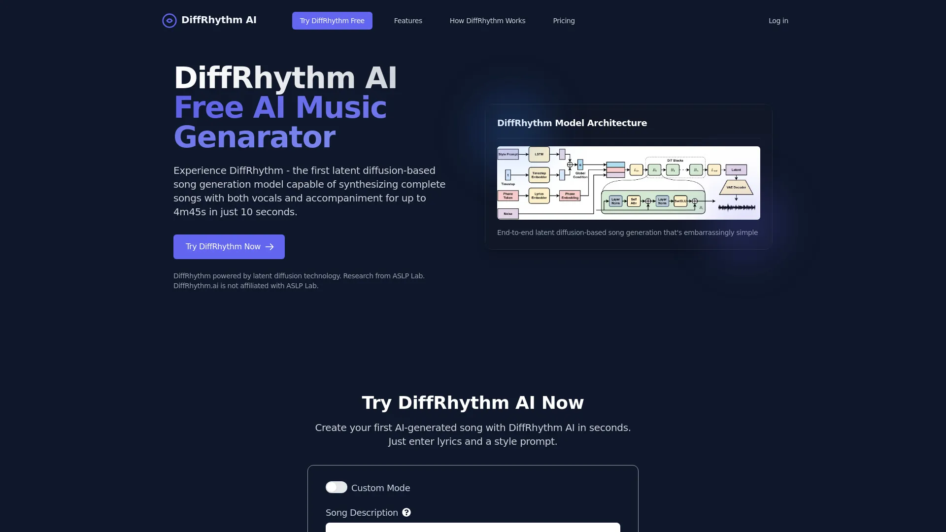 DiffRhythm AI: Genera canciones completas en segundos con IA | Creati.ai