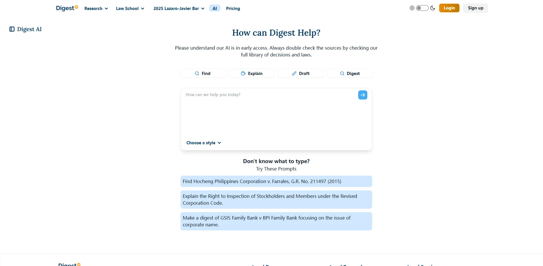Digest AI: El asistente de investigación legal inteligente | Creati.ai