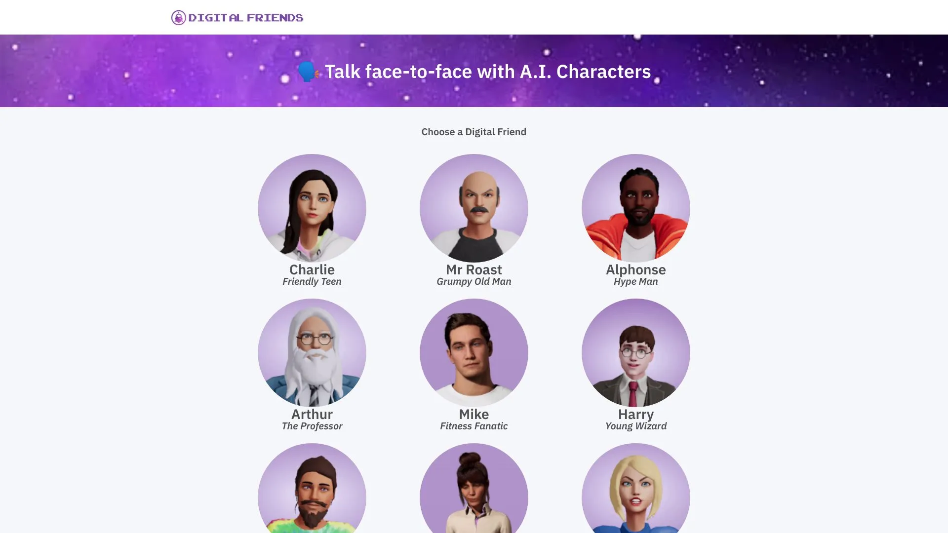 Digital Friends - Interactive AI Characters for Conversations | Creati.ai