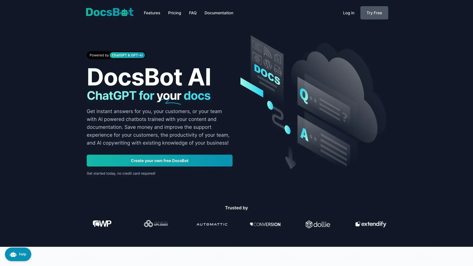 DocsBot AI: Custom ChatGPT Bots for Your Documentation | Creati.ai