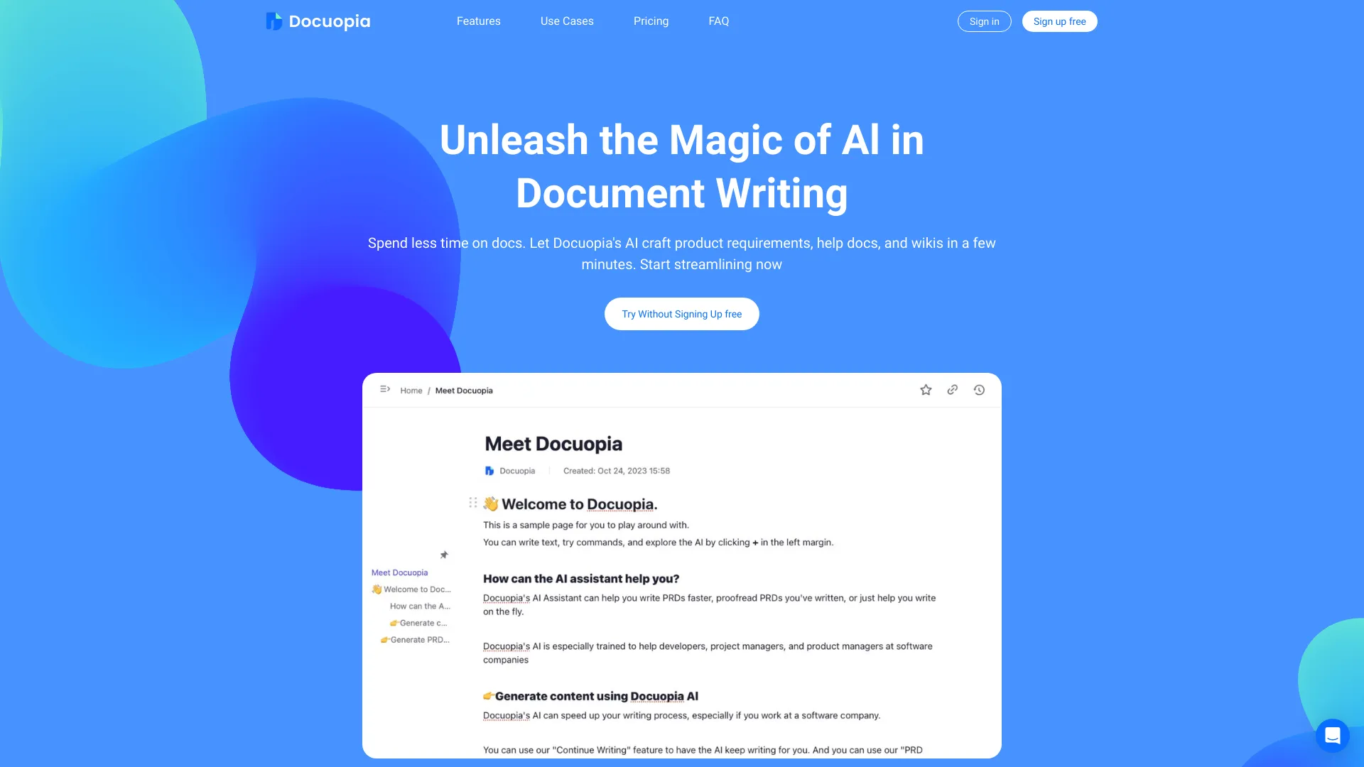 Docuopia: AI-Powered Document Assistant for Efficient Writing | Creati.ai