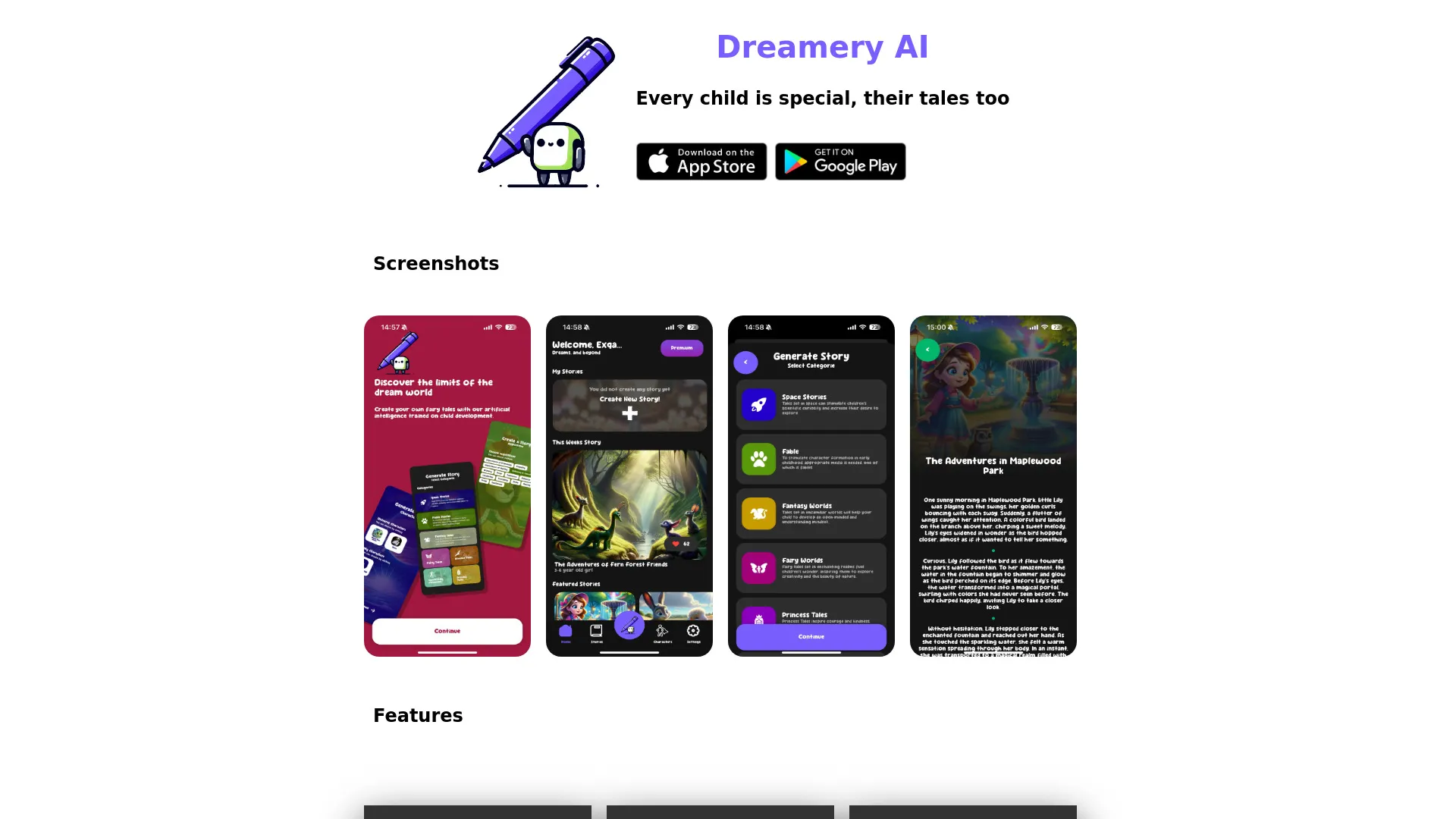 Dreamery AI - Create Personalized Stories Effortlessly | Creati.ai