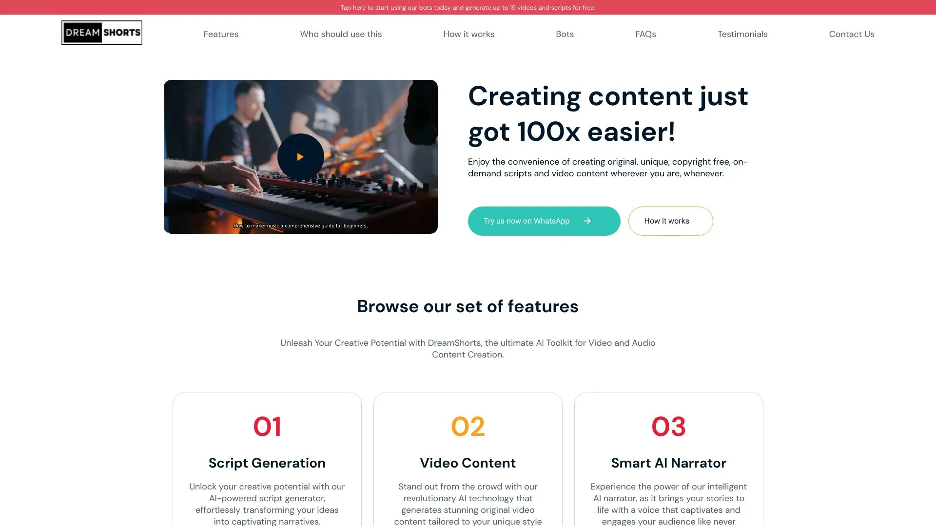 DreamShorts: AI-Powered Video and Audio Content Creation | Creati.ai