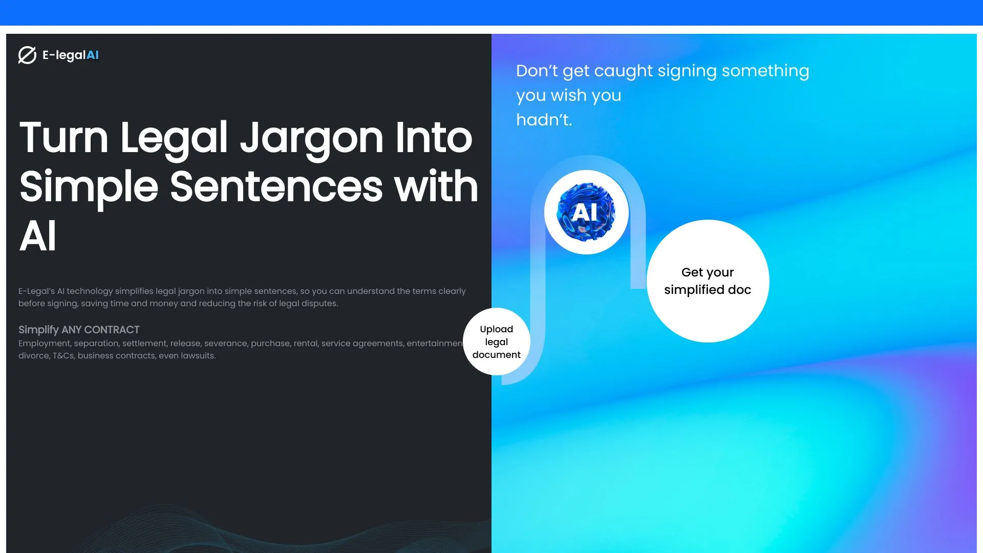 E-Legal AI - Simplify Legal Jargon with Advanced AI | Creati.ai