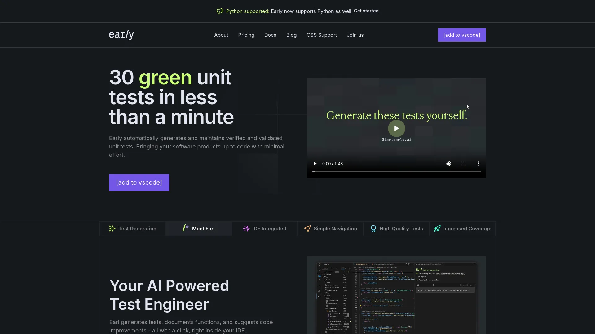 EarlyAI: Pruebas unitarias automatizadas para desarrolladores | Creati.ai