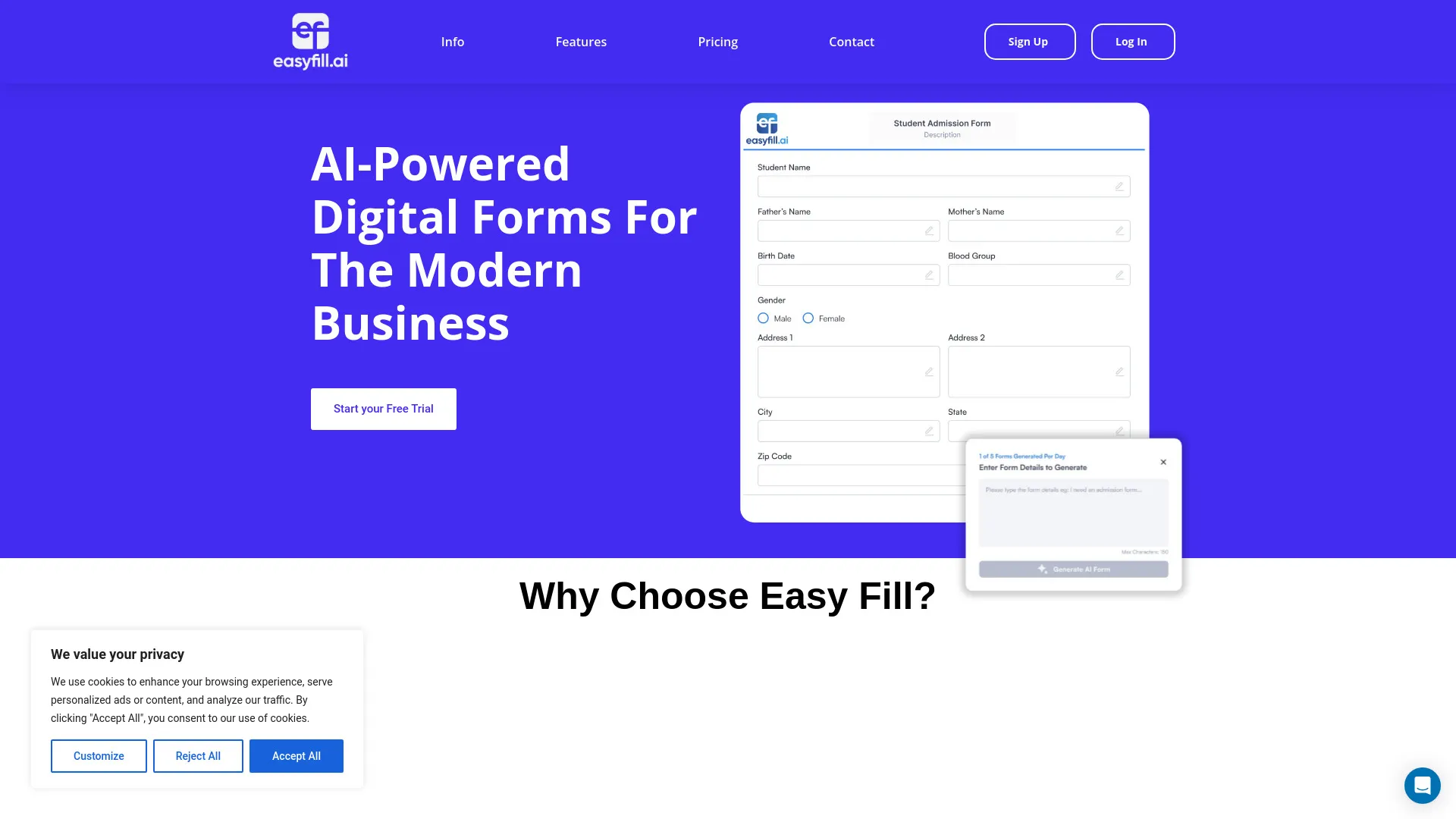 EasyFill: Transform Your Form Management with AI | Creati.ai