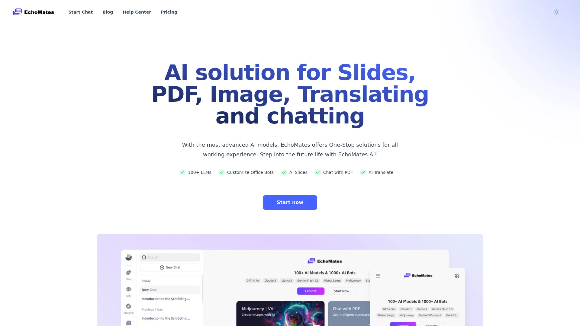 Soluciones avanzadas de IA para presentaciones, PDF, imágenes, traducción y chat | Creati.ai