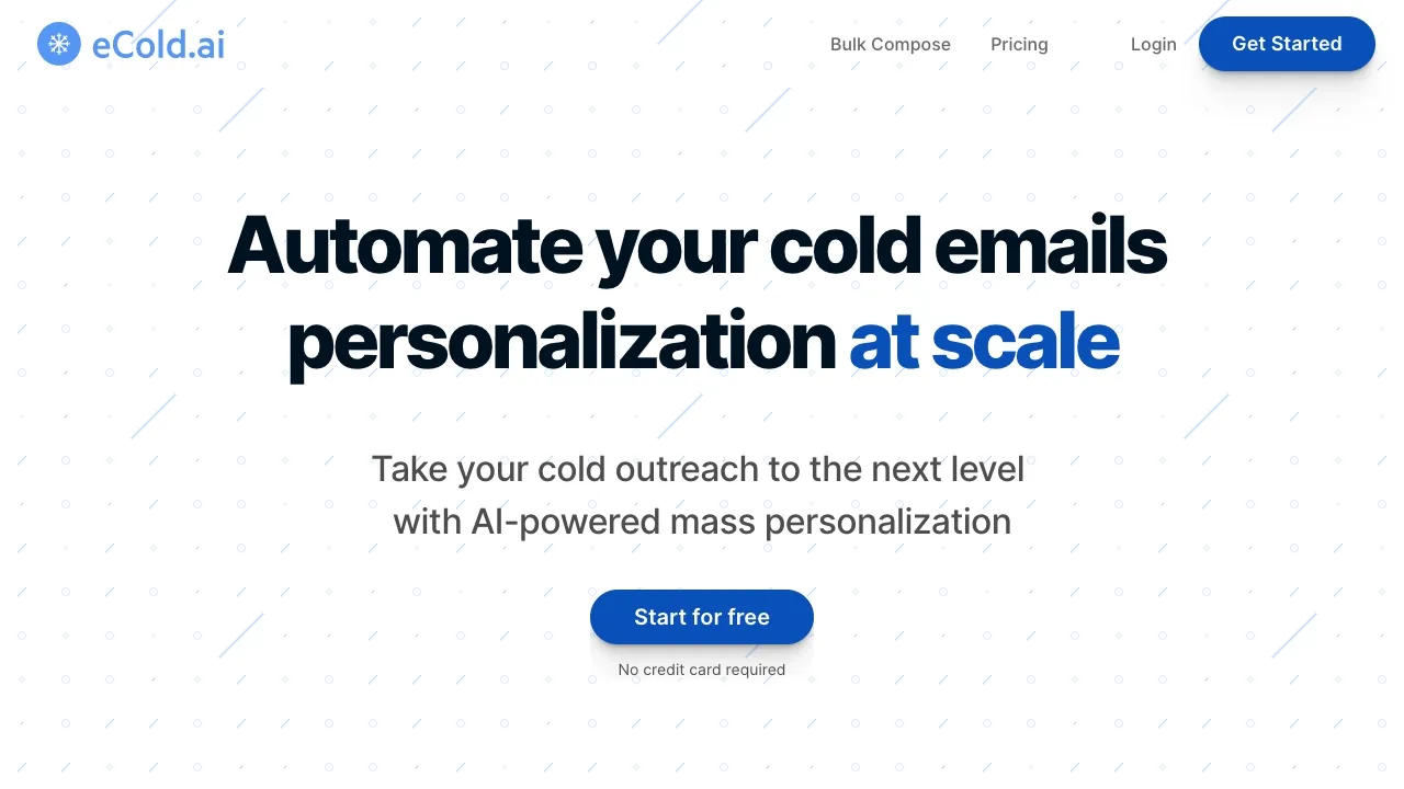 eCold.ai - AI-Powered Cold Email Personalization Tool | Creati.ai