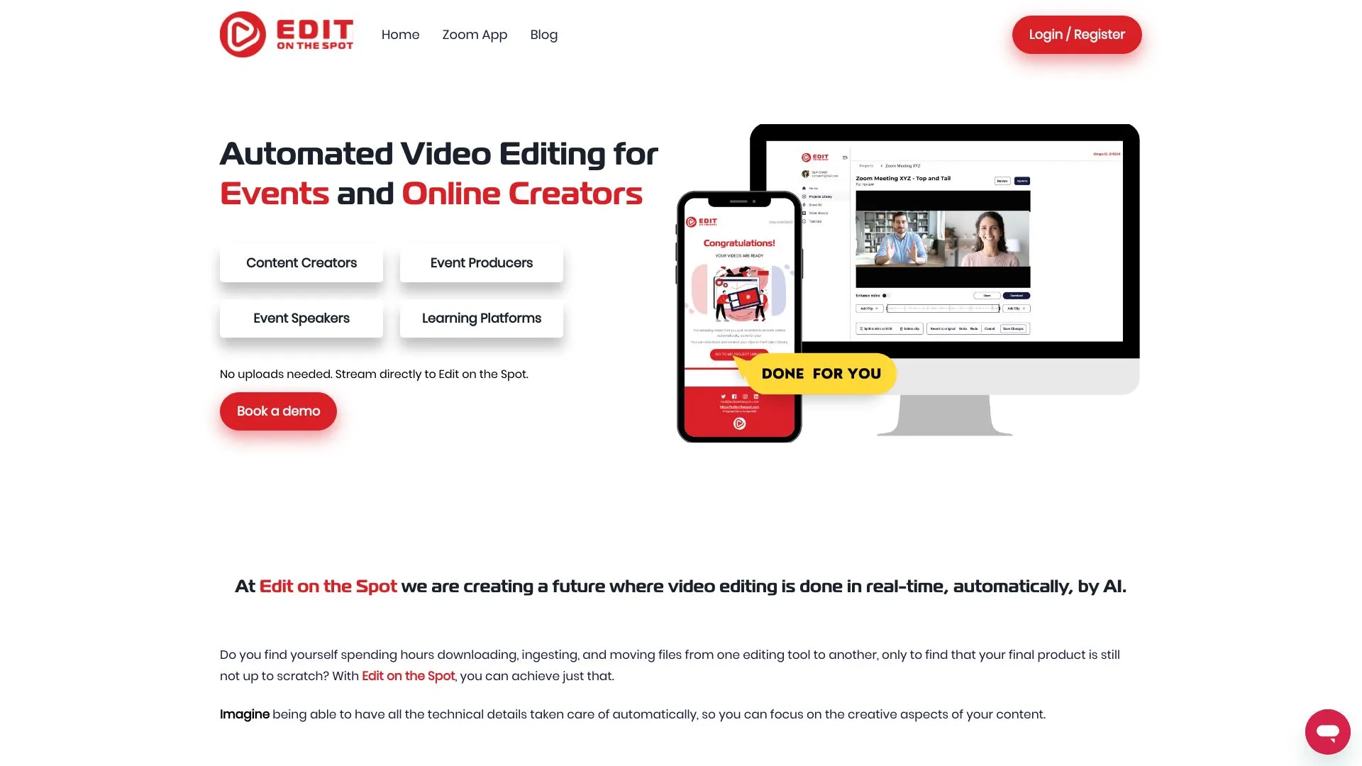 Effortless Automated Video Editing for Events | Edit on the Spot ...