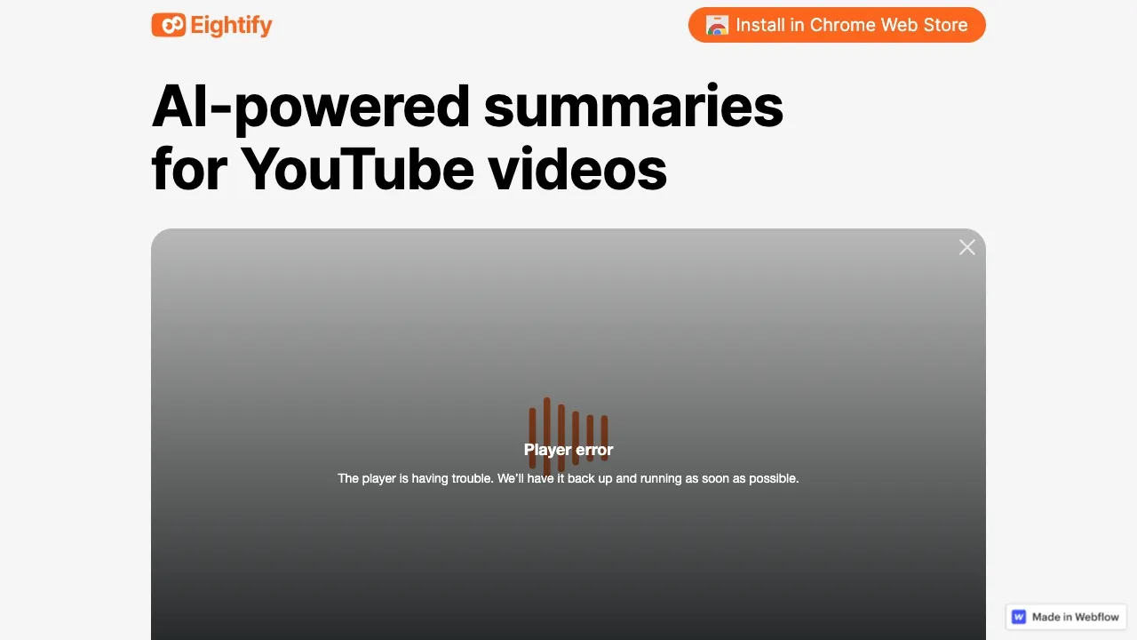 Eightify: AI YouTube Video Summaries for Quick Insights | Creati.ai