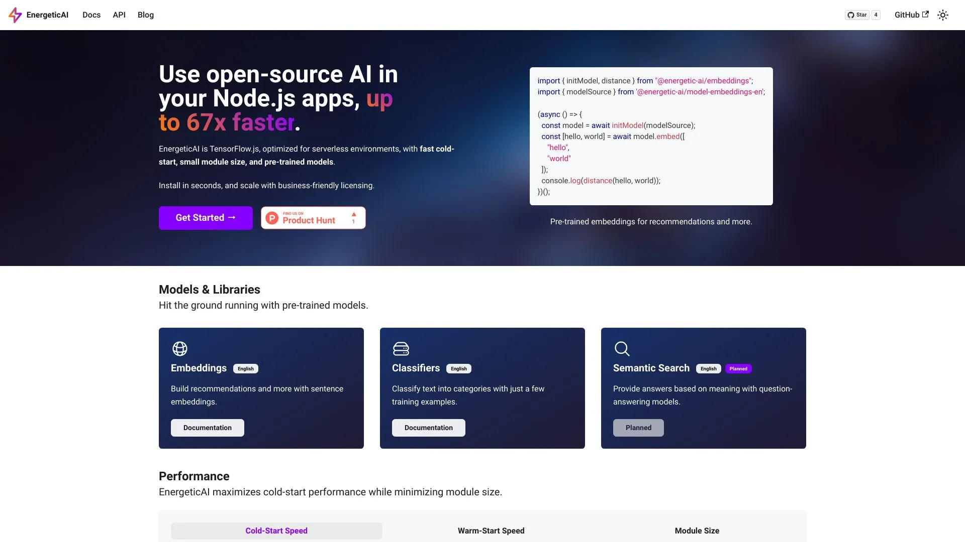 EnergeticAI: IA rápida y eficiente para aplicaciones Node.js | Creati.ai