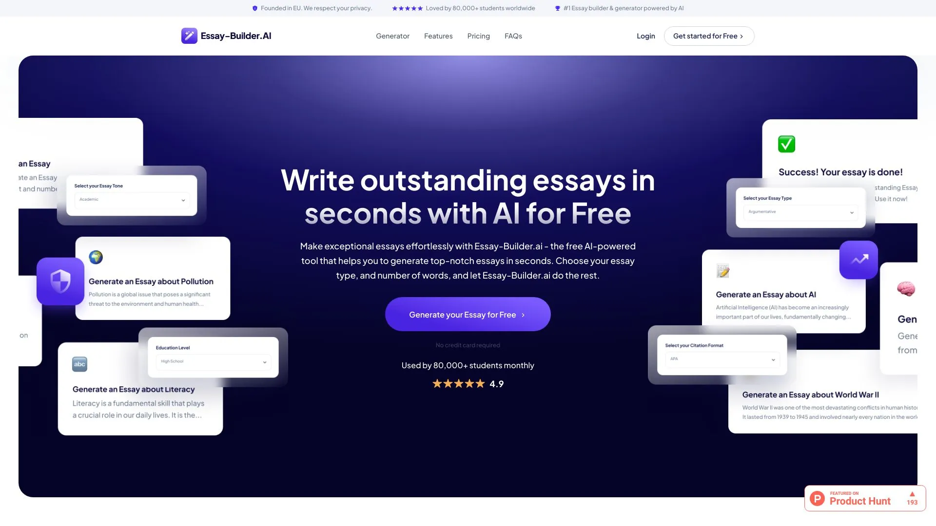 Essay Builder AI: Top AI-Powered Essay Writing Tool | Creati.ai