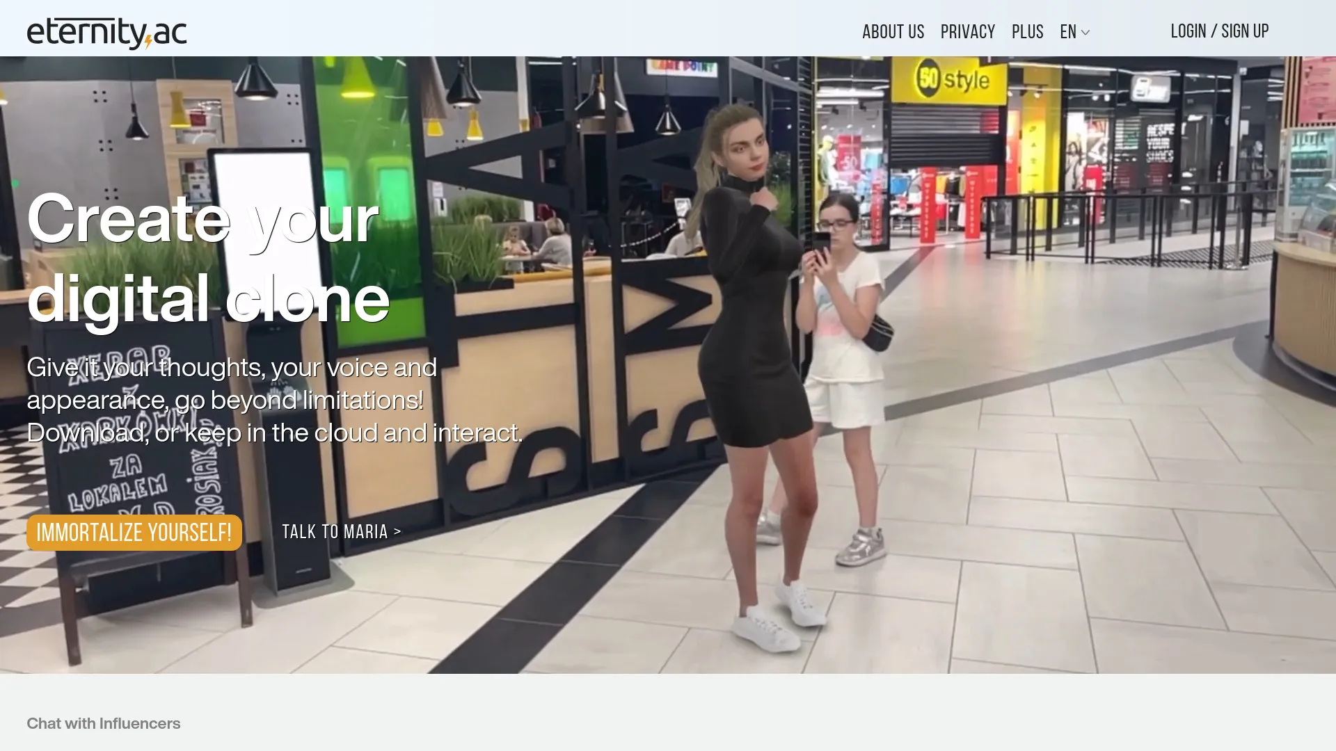 Eternity.ac: Crea tu clon digital hoy | Creati.ai