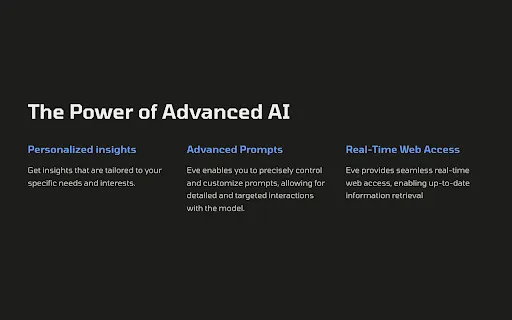 EVE AI : Assistant AI personnalisable, privé et puissant | Creati.ai