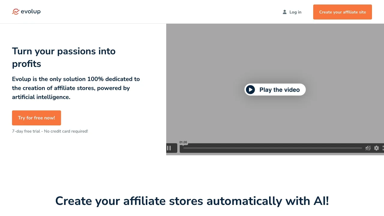 Evolup: AI-Powered Affiliate Store Creator | Creati.ai