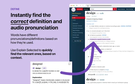 Explain Selected - Instant Word Definitions and Pronunciations | Creati.ai