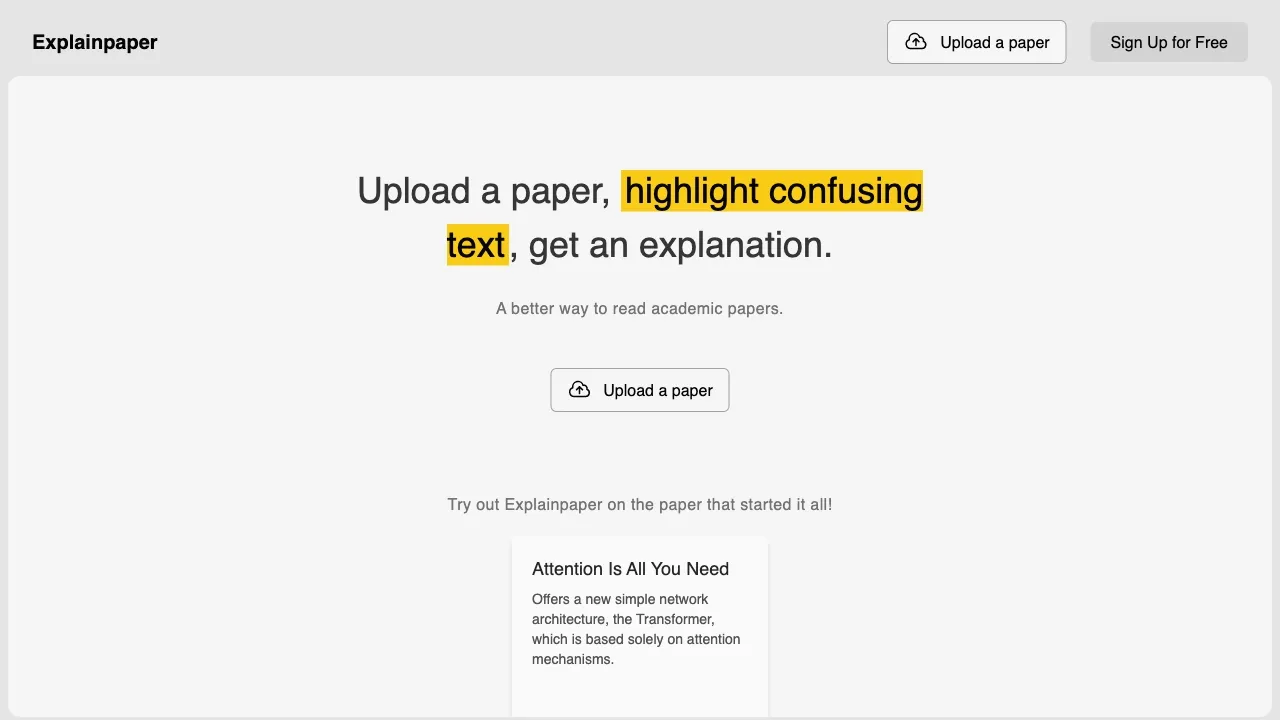 Explainpaper: AI-Powered Tool for Understanding Research Papers | Creati.ai