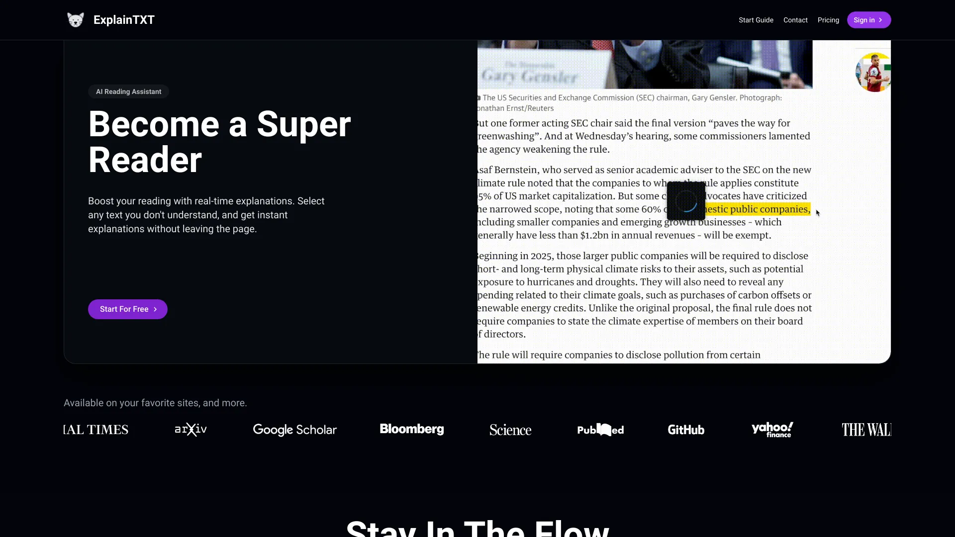 ExplainTXT: AI Text Summarizer and Reading Assistant | Creati.ai