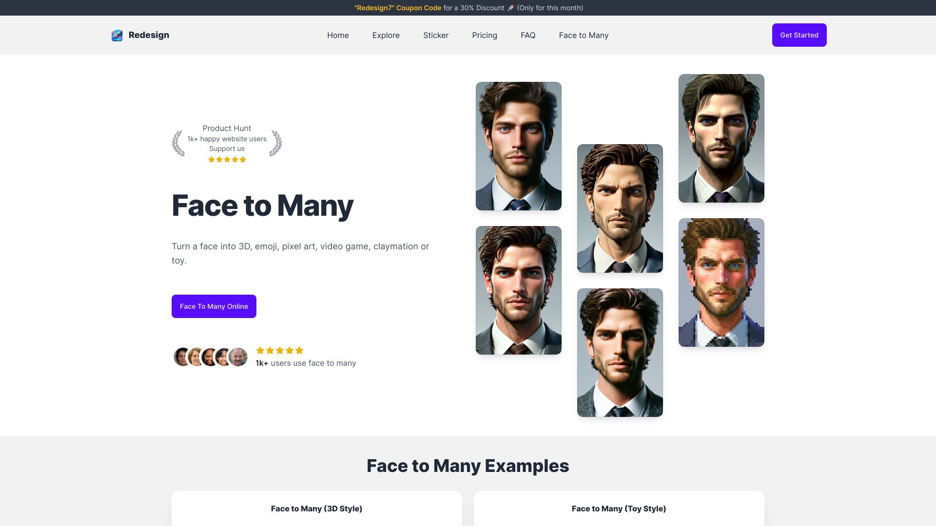 Face to Many by Redesign - Transform Faces with AI | Creati.ai