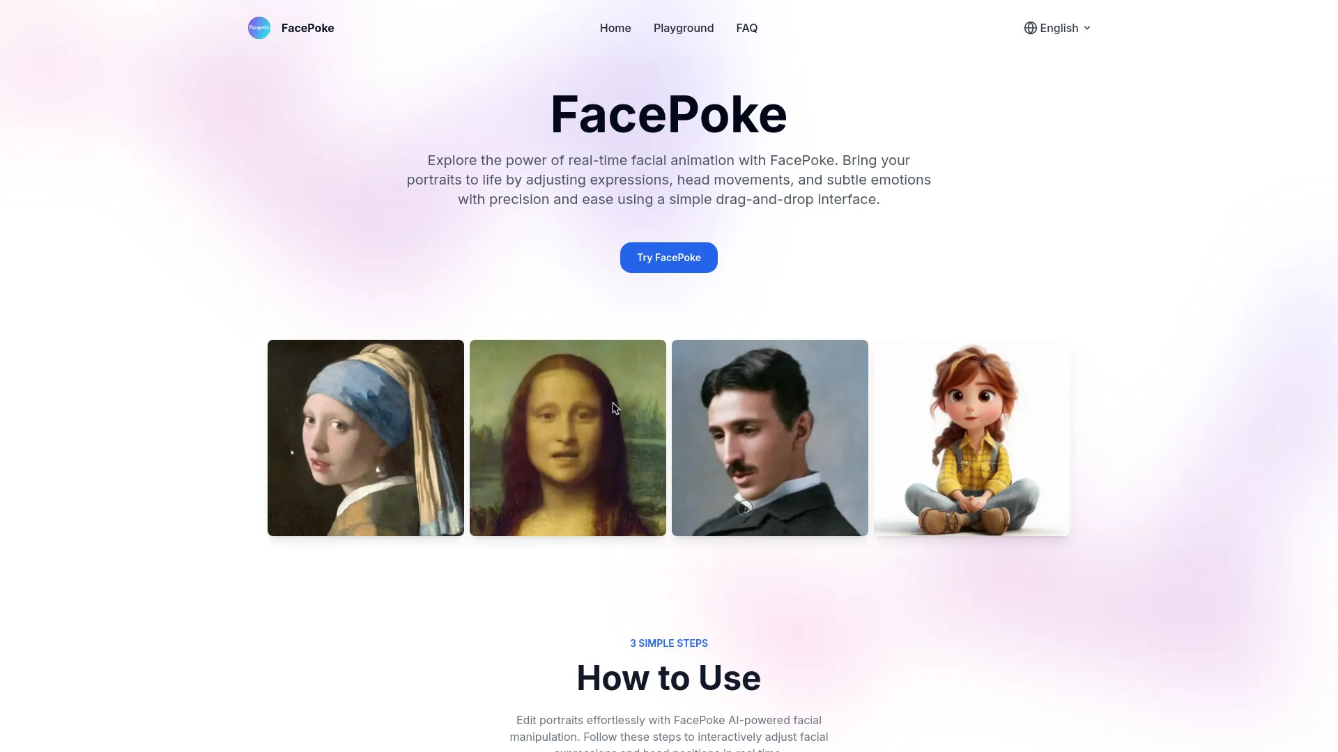 FacePoke: Herramienta de Animación Facial en Tiempo Real Impulsada por IA | Creati.ai