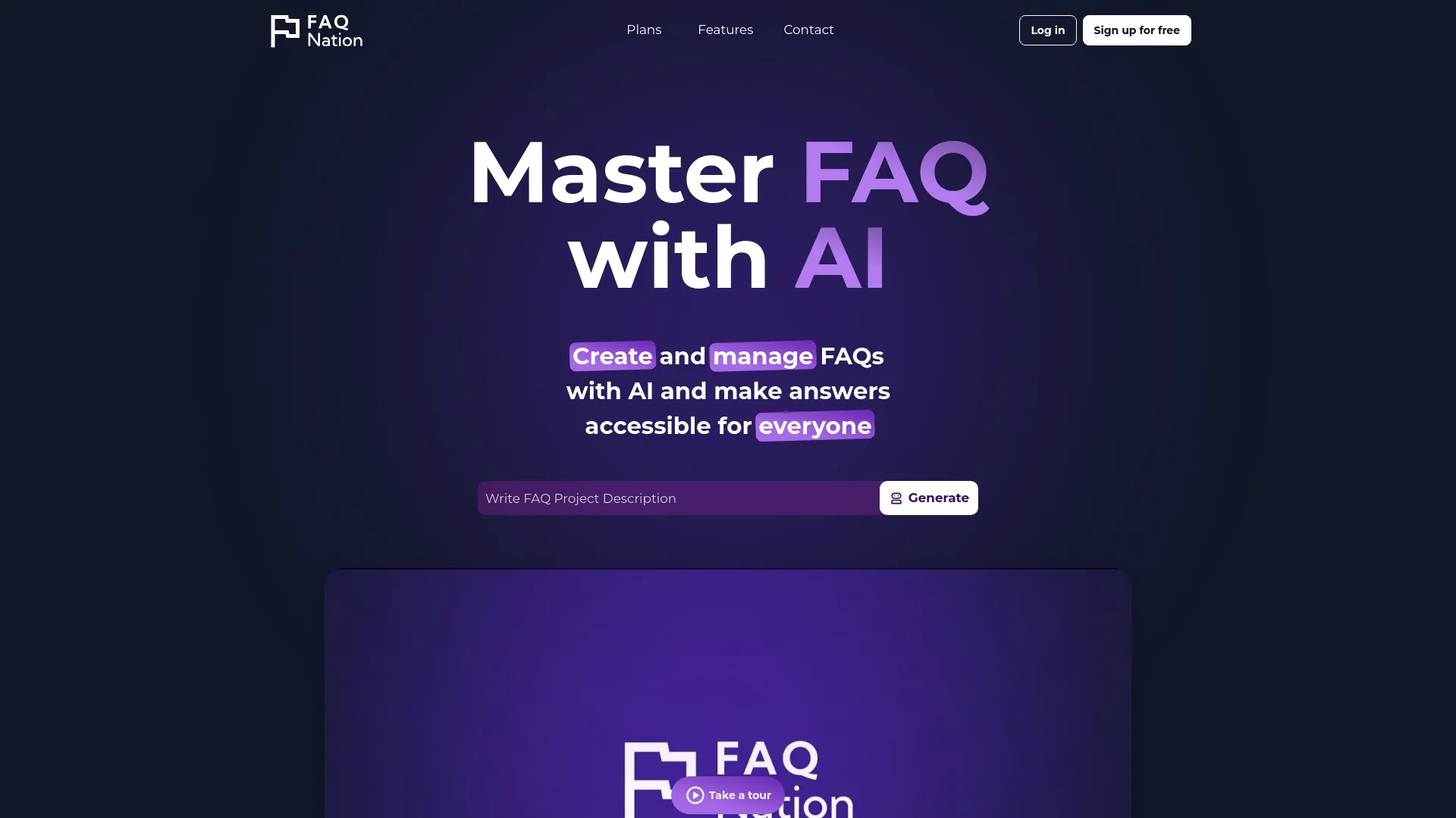 Simplifica la gestión de tus FAQs con FAQ Nation | Creati.ai