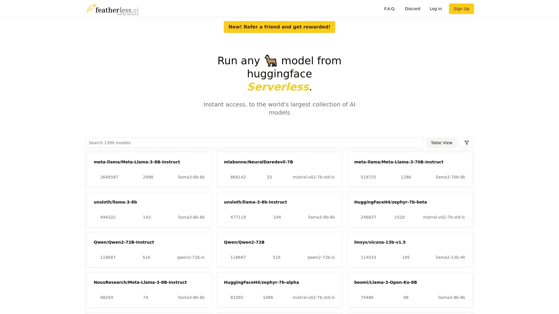 Featherless.ai: Seamless Serverless AI Model Hosting | Creati.ai