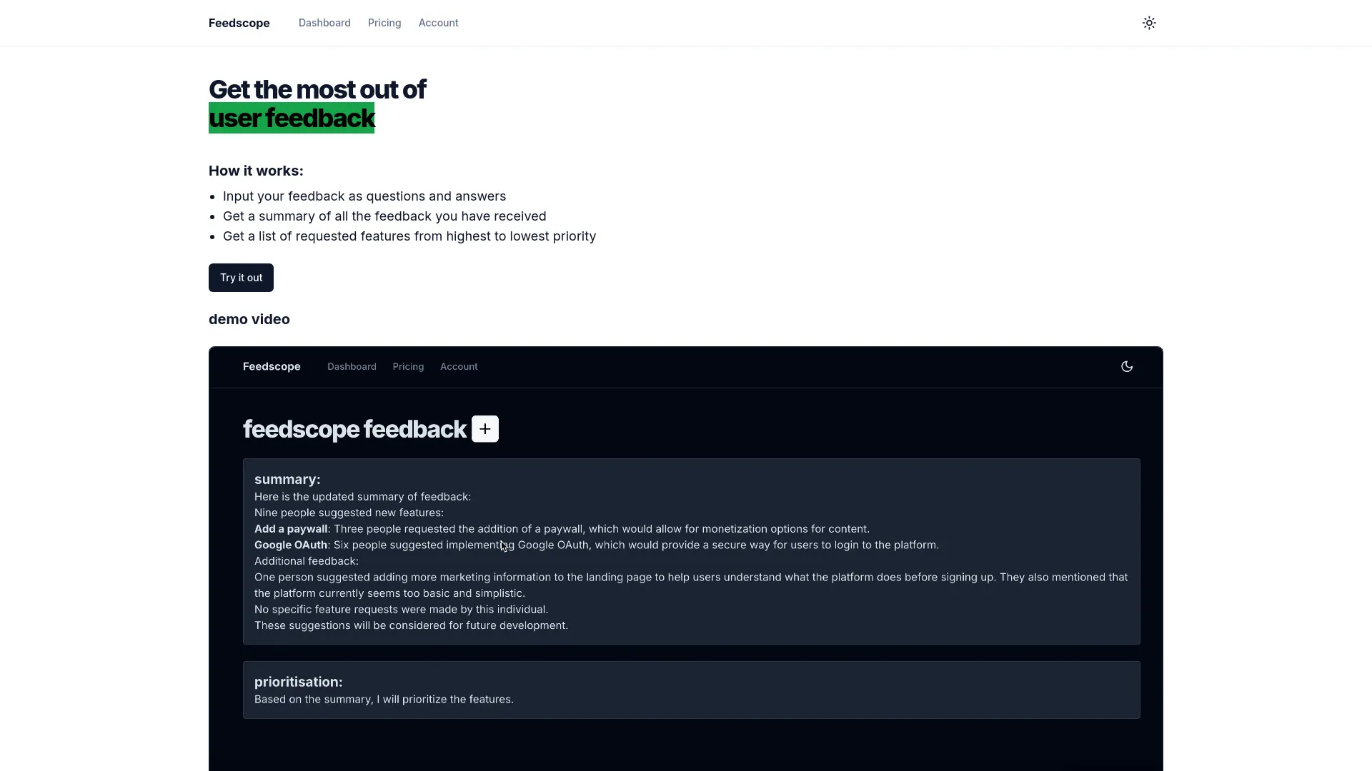 Feedscope: Analyze User Feedback and Prioritize Features | Creati.ai