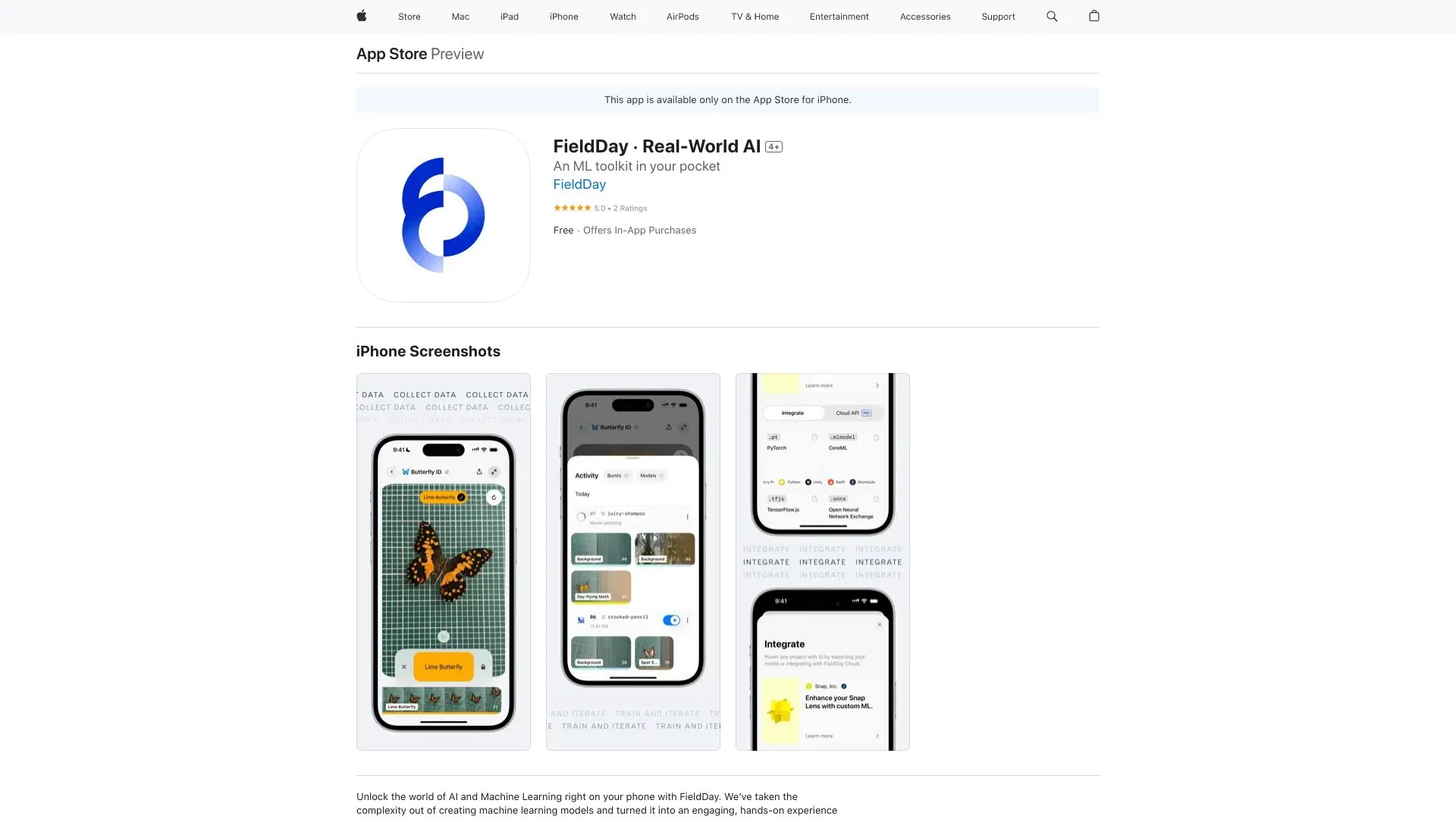 FieldDay: Custom Vision AI Creation App for iOS | Creati.ai