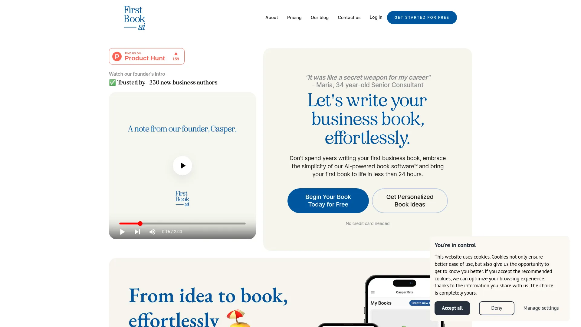 First Book AI: Simplifica tu Proceso de Escritura con IA | Creati.ai