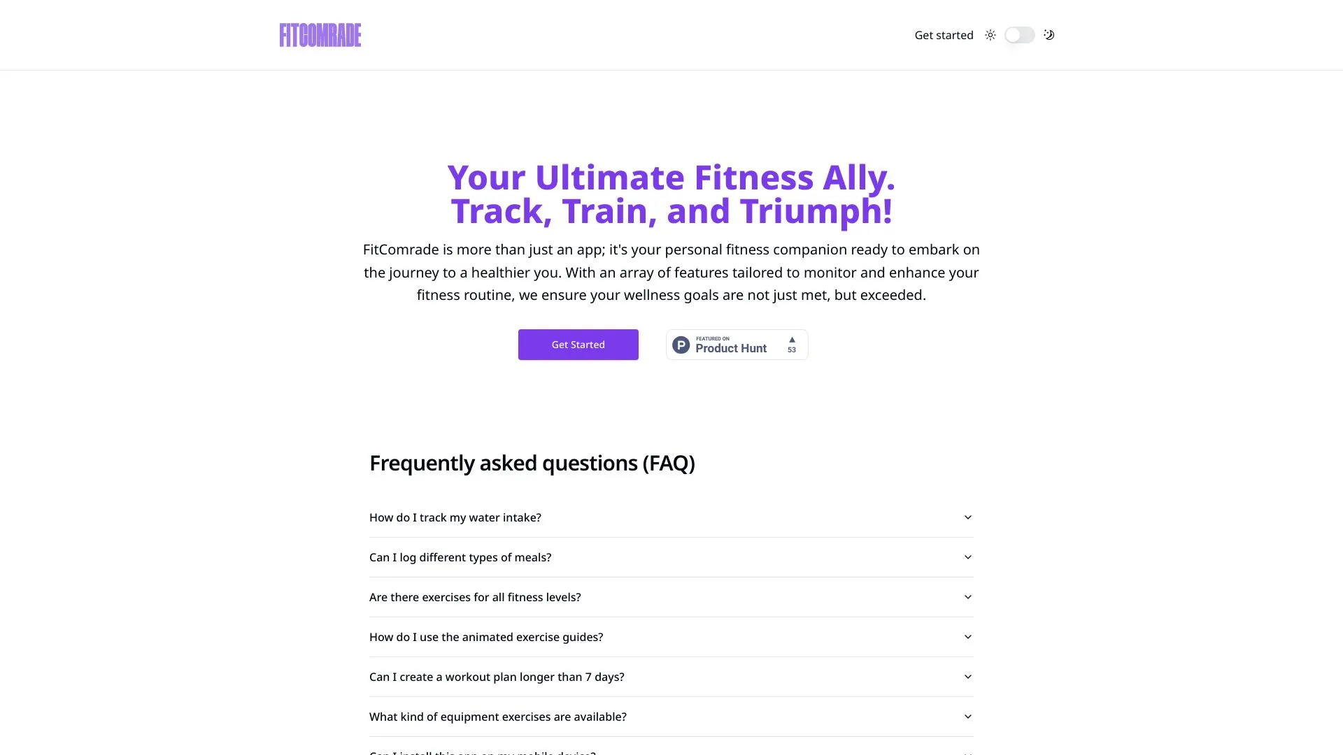 FitComrade - Your AI-Powered Personal Fitness Assistant | Creati.ai