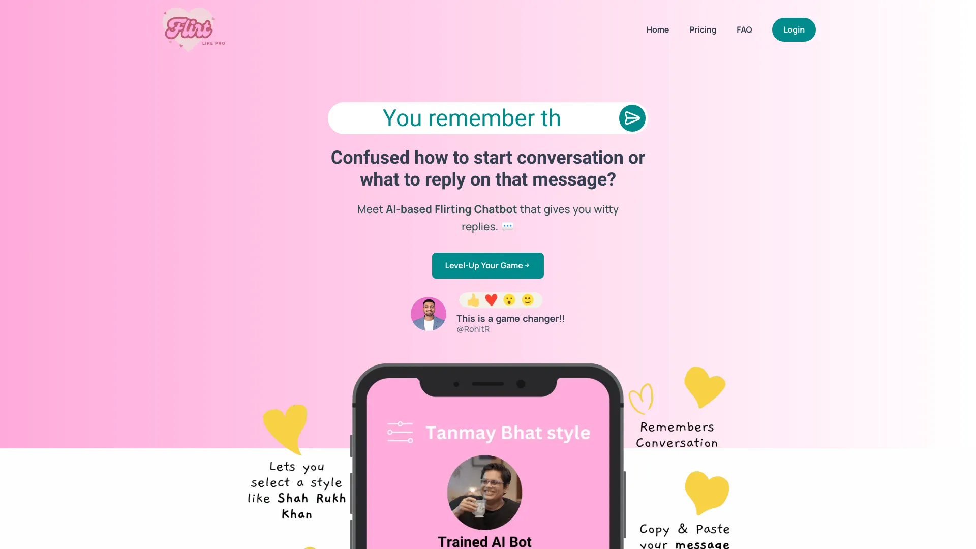 FlirtLikePro: AI-Powered Flirting Chatbot | Creati.ai