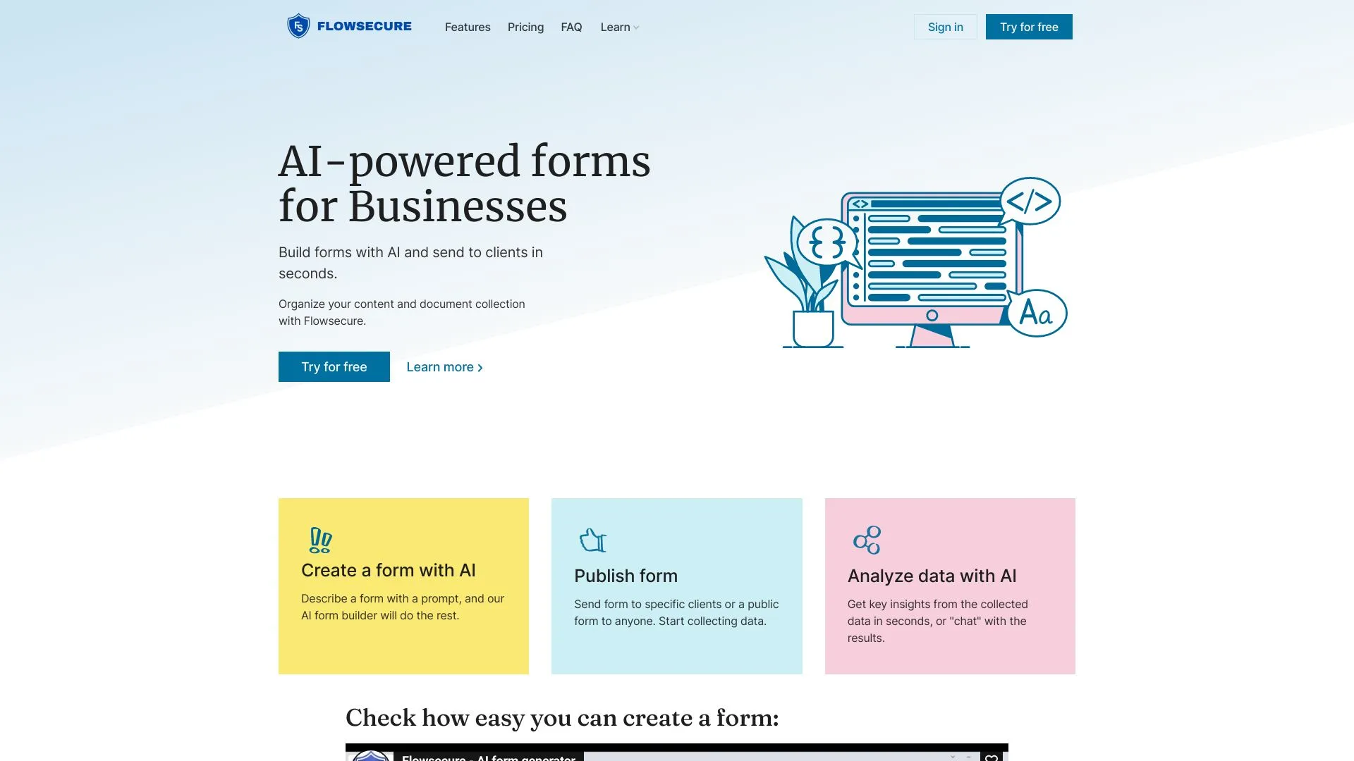 Flow Secure - 안전한 파일 공유 및 데이터 수집 | Creati.ai