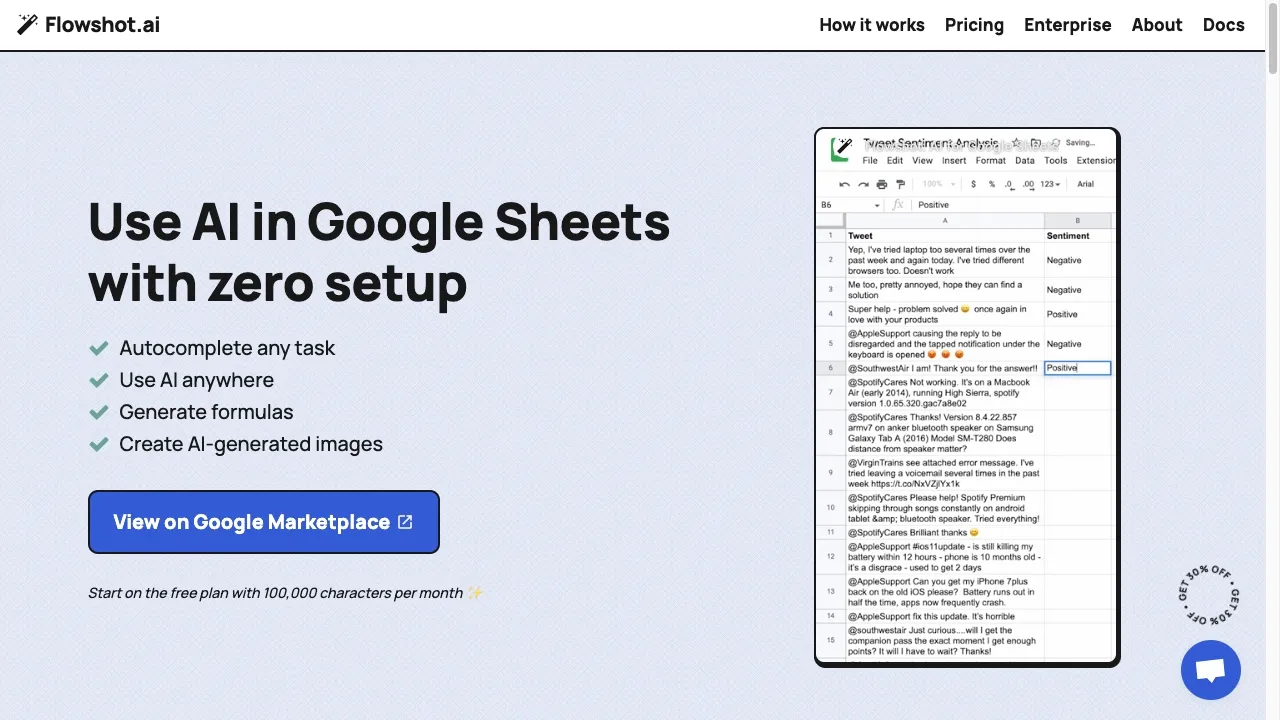 Flowshot: AI-Powered Google Sheets Automation | Creati.ai
