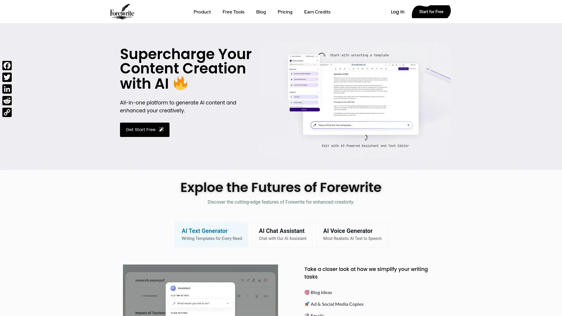 Forewrite: AI-Powered Content Creation Tool | Creati.ai