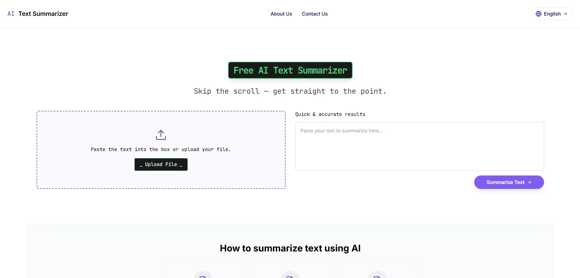 AI Text Summarizer - Quick and Accurate AI-Powered Text Summaries | Creati.ai