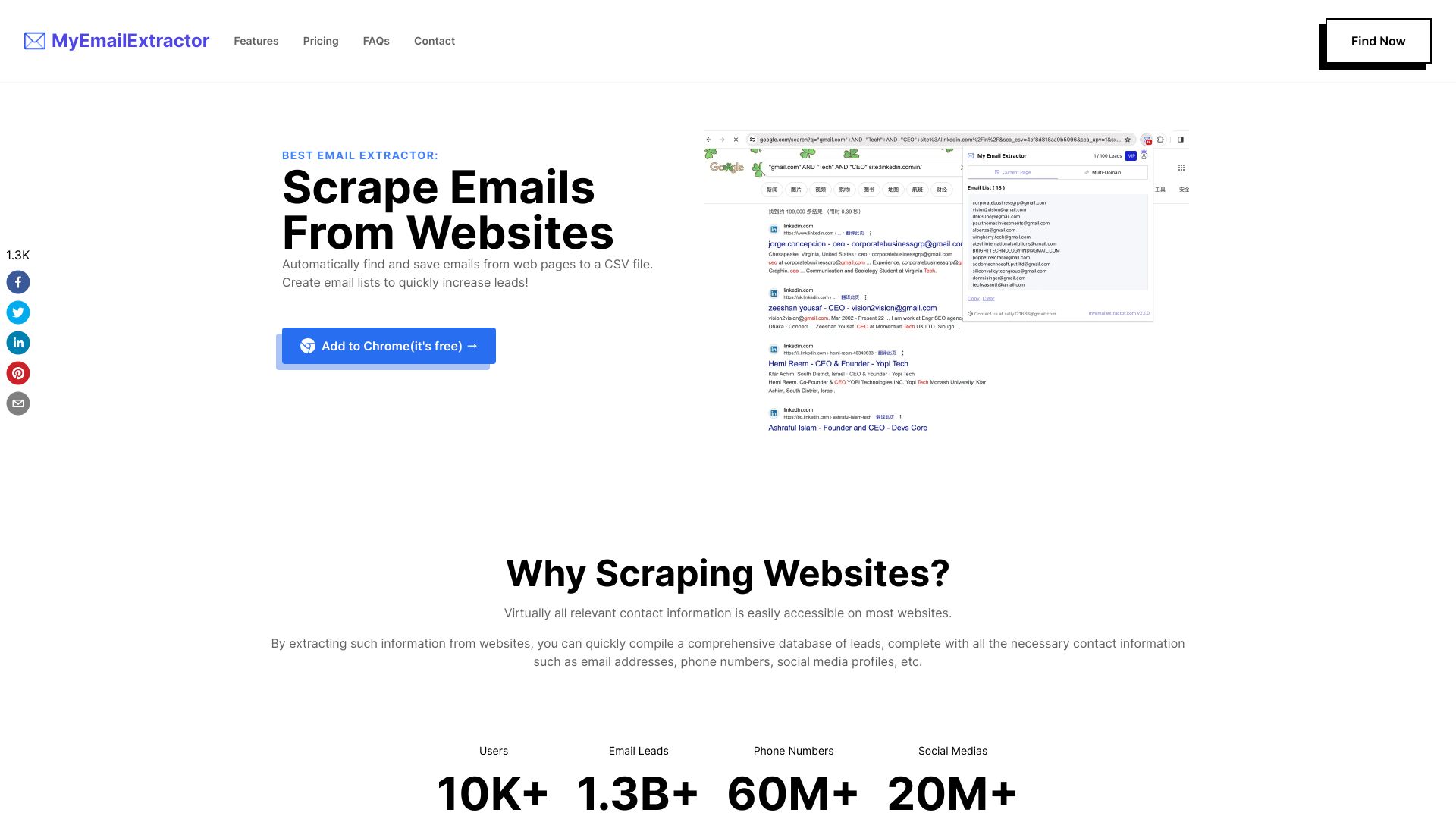 Meu Extrator de E-mail - Ferramenta Gratuita de Scraping de E-mails | Creati.ai