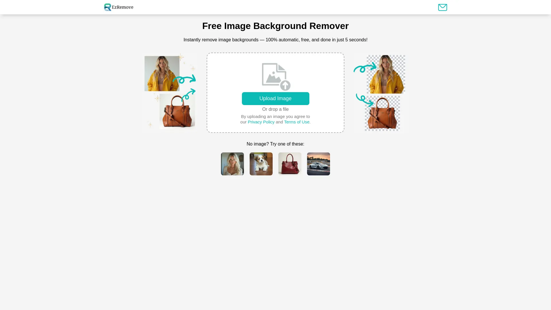 Free AI-Powered Image Background Remover – EzRemove | Creati.ai