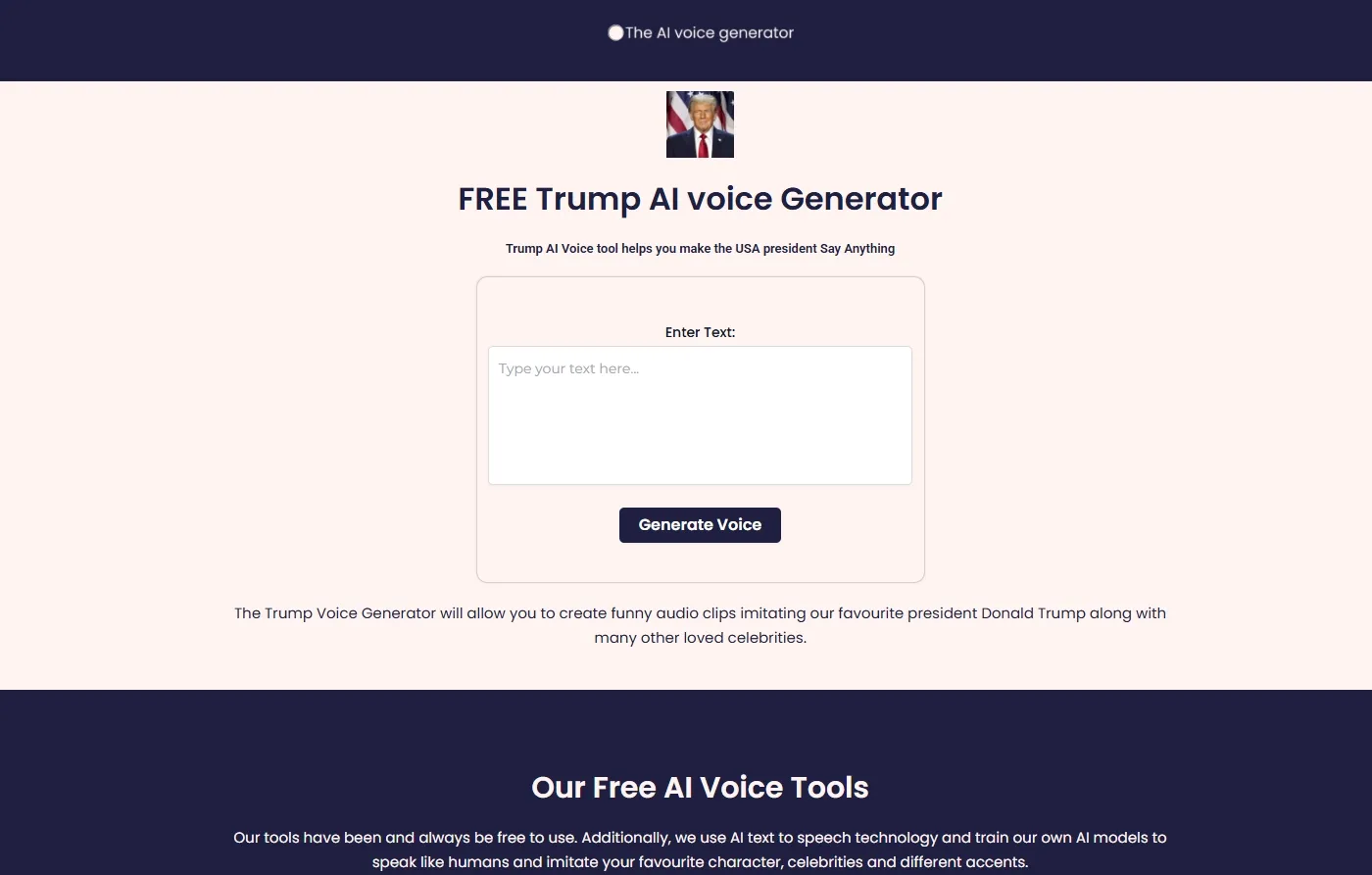 Trump AI Voice Generator - Create Engaging Audio | Creati.ai