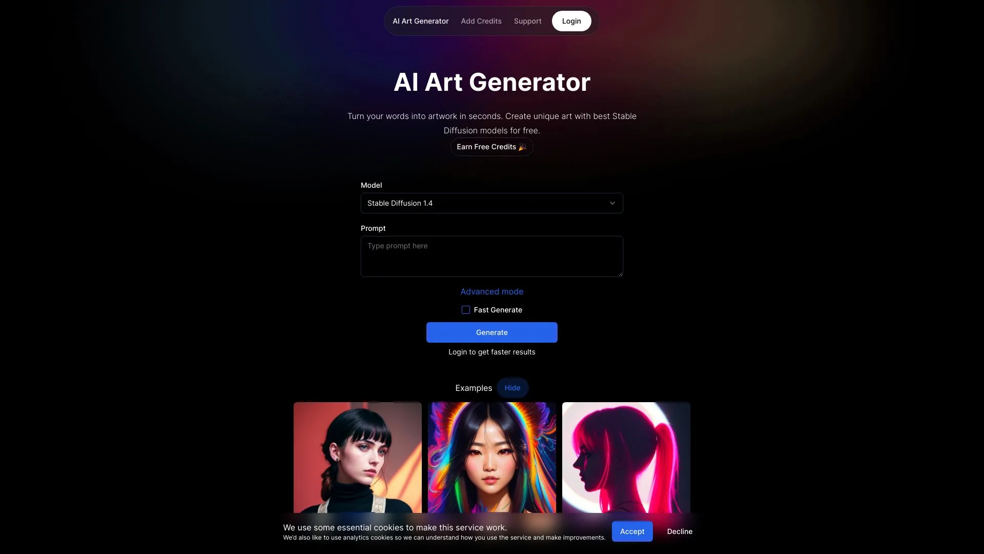 FreeAIArtGenerator.app - Create Stunning AI-Generated Art | Creati.ai