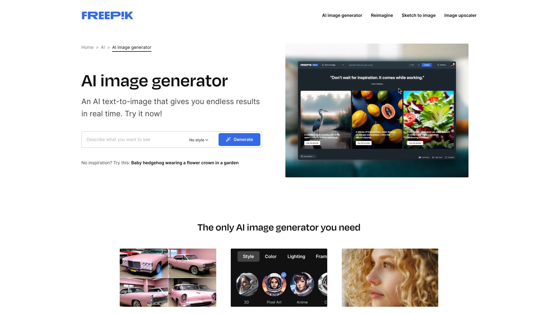 Freepik AI Image Generator - Create Stunning Images | Creati.ai