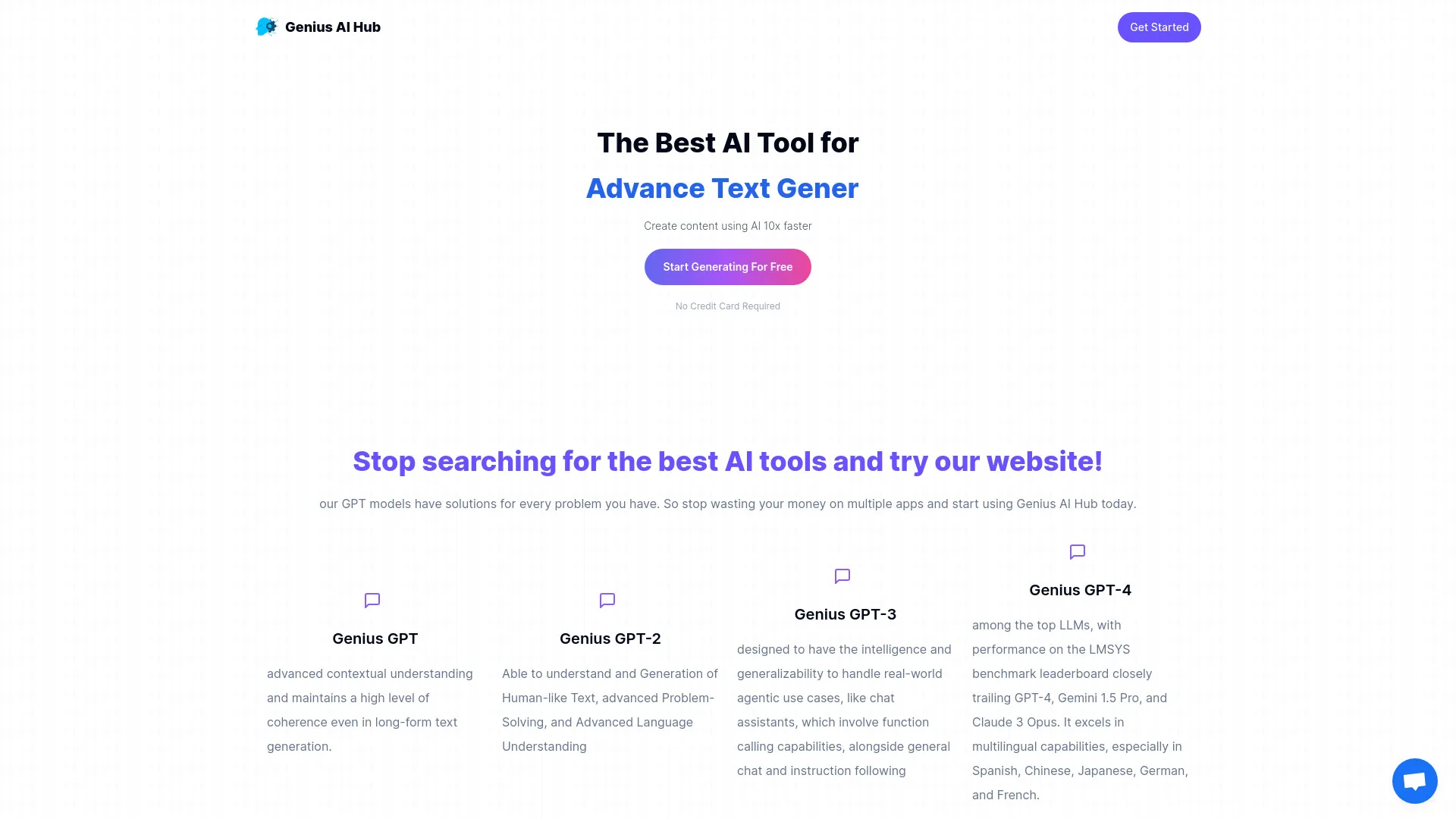 Genius AI Hub - Herramienta de Creación de Contenido IA Todo-en-Uno | Creati.ai